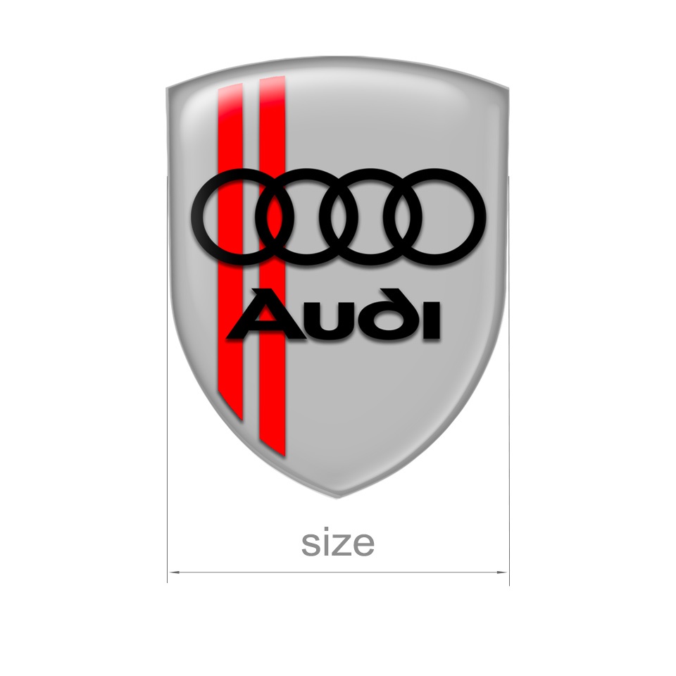 Audi Shield Silicone Sticker White Black Logo Led Line | Domed Emblems ...