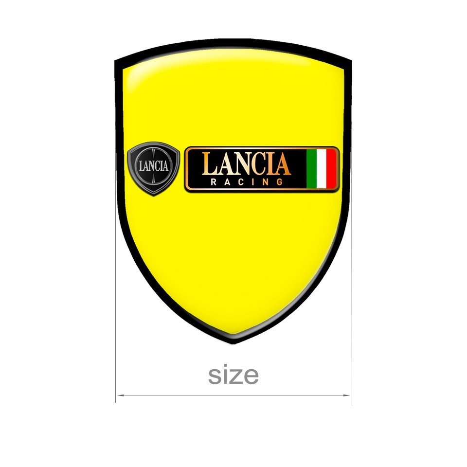 Lancia Shield Silicone Emblem Yellow Racing | Domed Emblems | Stickers ...