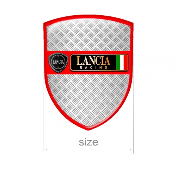 Lancia Shield Silicone Emblem Steel Racing Red Edition | Domed Emblems ...