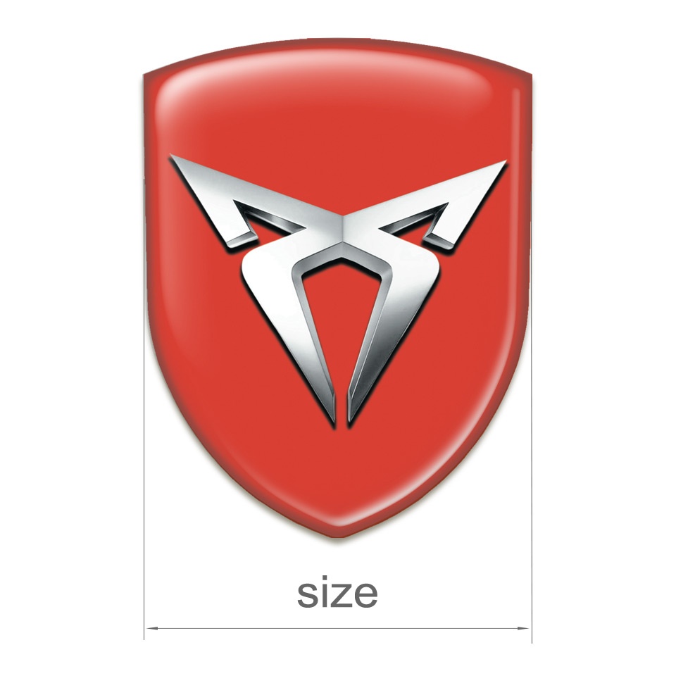 Seat Cupra Emblem Exterior Red Base Silver Logo | Domed Emblems ...