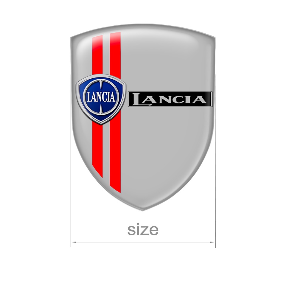 Lancia Silicone Emblem Grey Red Line Edition | Domed Emblems | Stickers ...