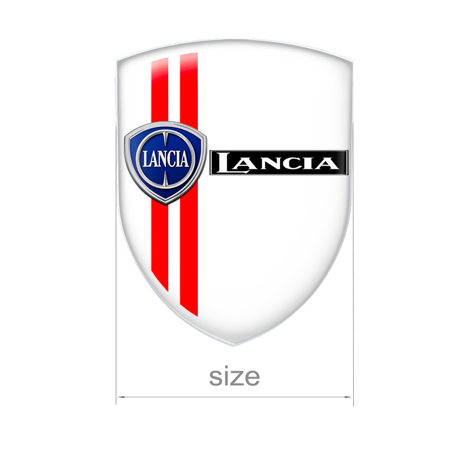 Lancia Silicone Emblem White Red Line Edition | Domed Emblems ...