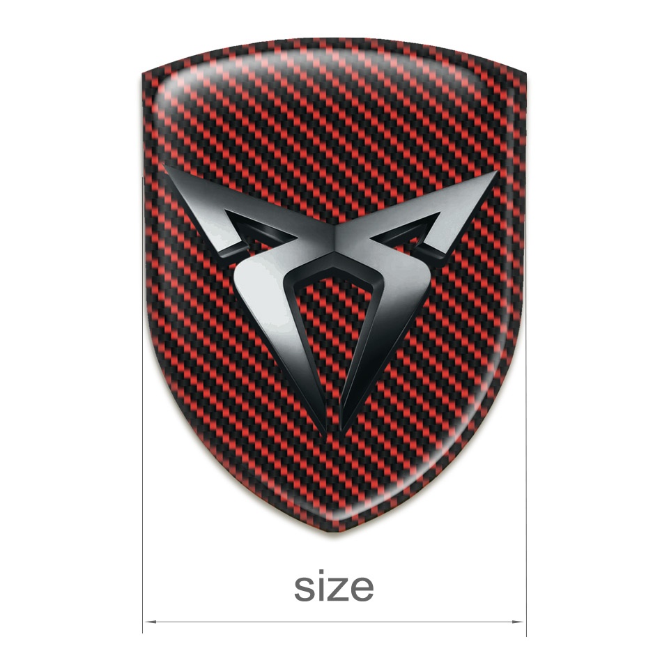 Seat Cupra Emblem Badge Logo Red carbon Pattern | Domed Emblems ...