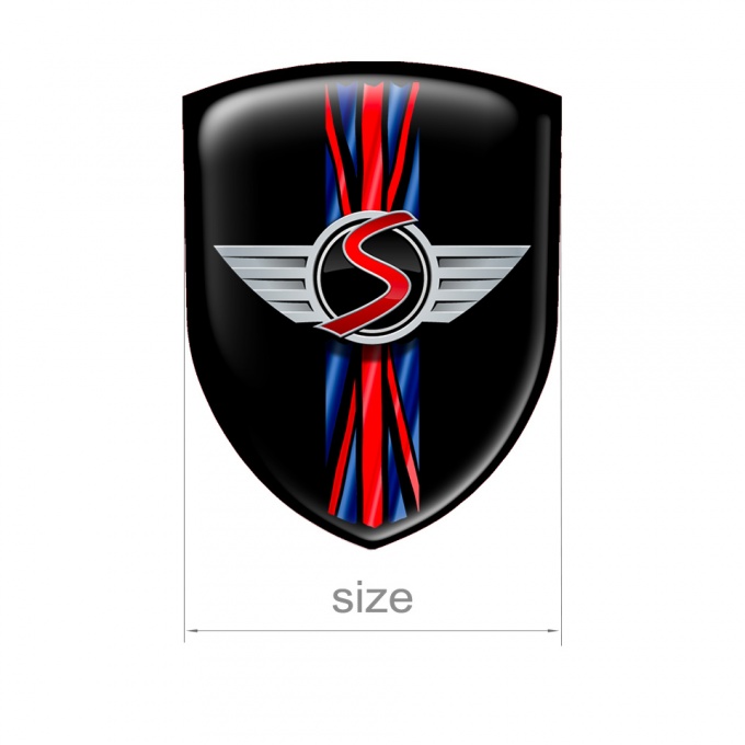 Mini Cooper S Line Silicone Emblem Simple Logo UK Flag | Domed Emblems ...