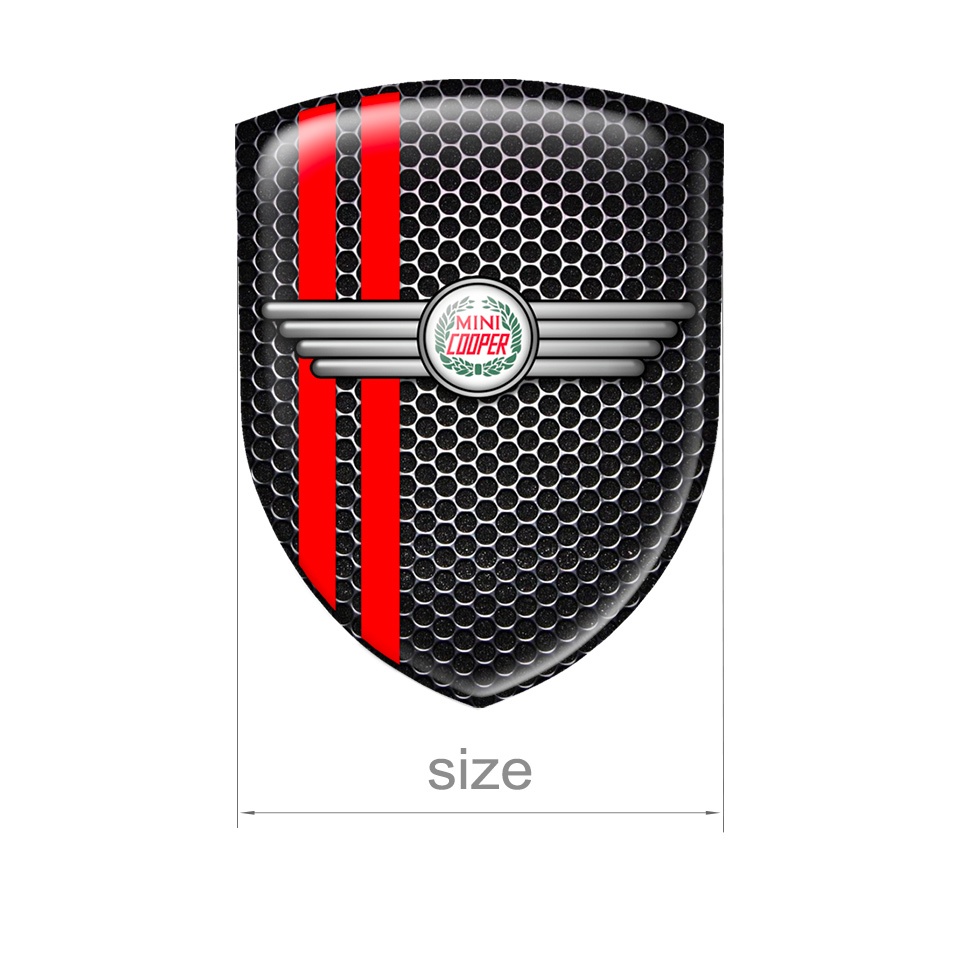 Mini Cooper Emblem Silicone Black Steel Old Logo | Domed Emblems ...