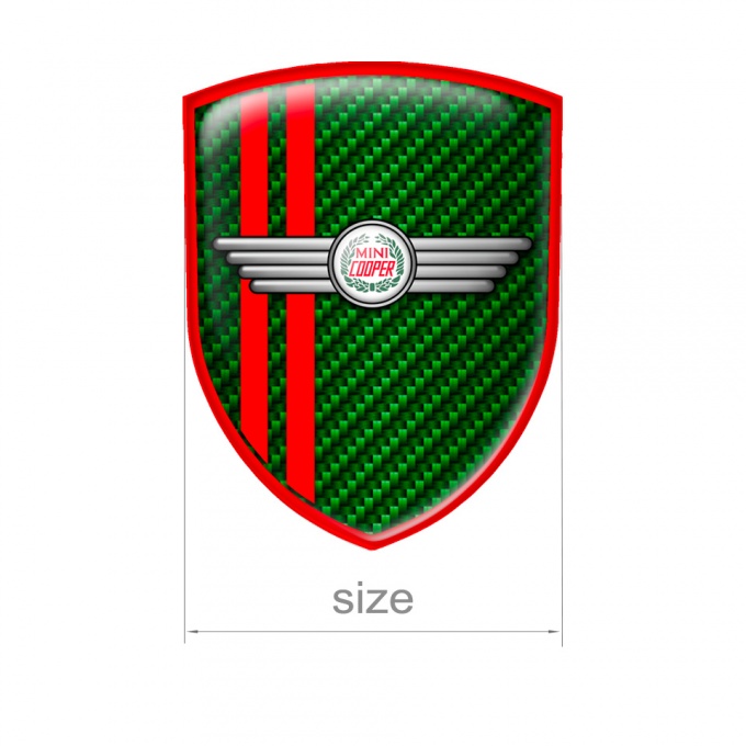 Mini Cooper Emblem Silicone Black Green Carbon Old Logo | Domed Emblems ...