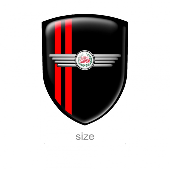 Mini Cooper Emblem Silicone Shield Black Old Logo | Domed Emblems ...