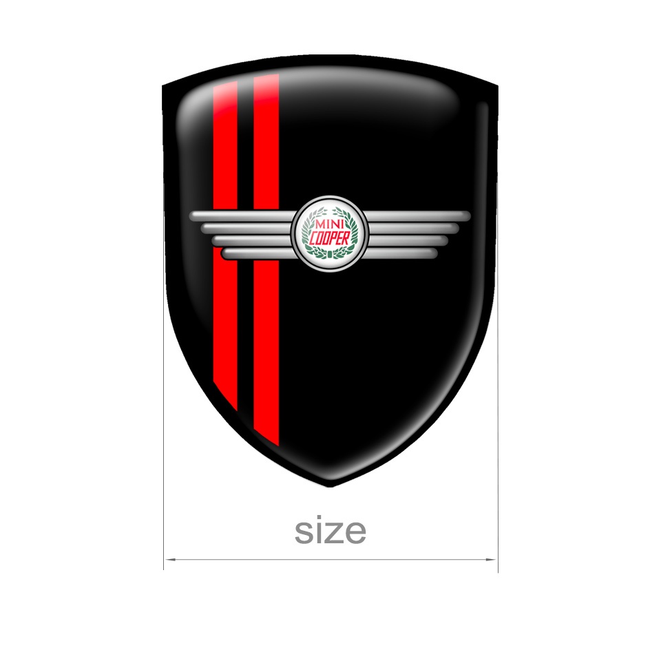 Mini Cooper Emblem Silicone Shield Black Old Logo | Domed Emblems ...