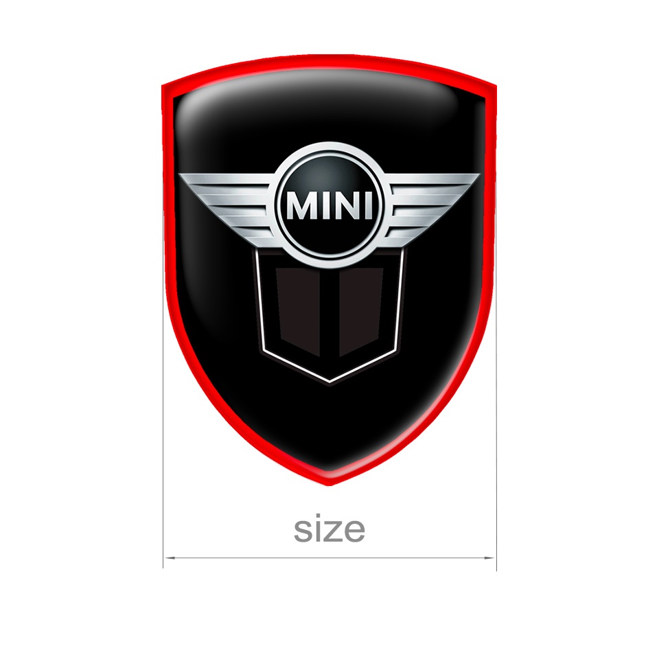Mini Cooper Shield Emblem Silicone Black Red Line Edition | Domed ...