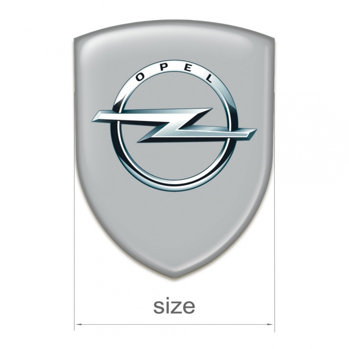Opel Silicone Car Decal Badge Gray Base Silver Logo | Domed Emblems ...