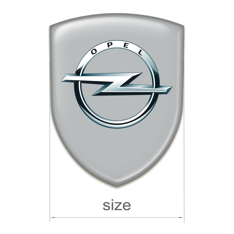 Opel Silicone Car Decal Badge Gray Base Silver Logo | Domed Emblems ...