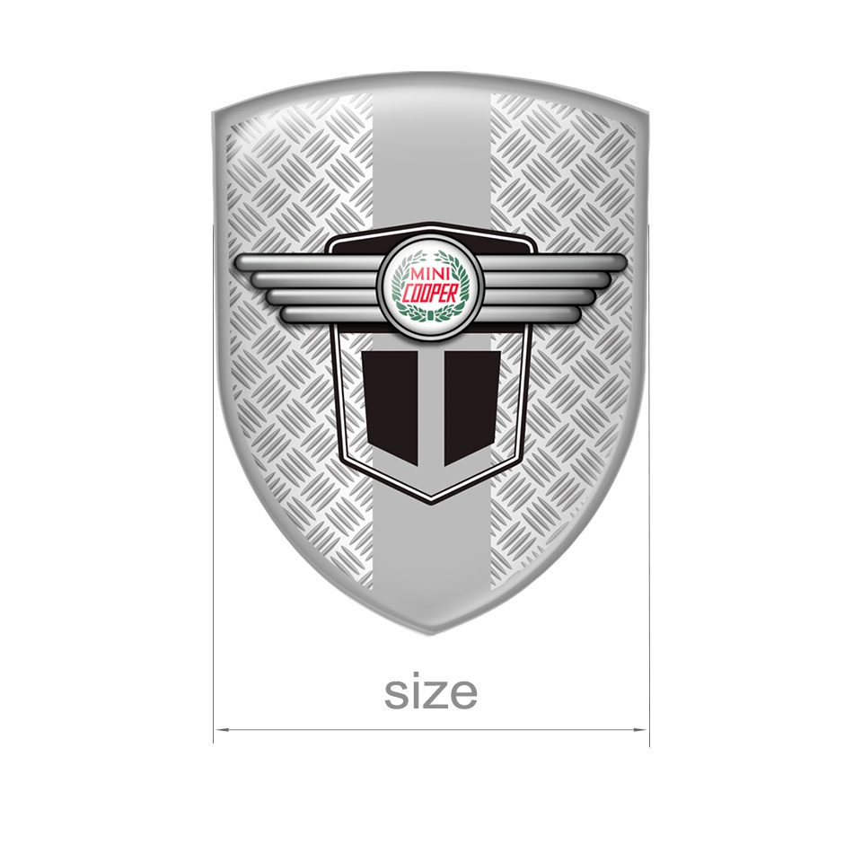 Mini Cooper Emblem Silicone Shield Steel Edition | Domed Emblems ...