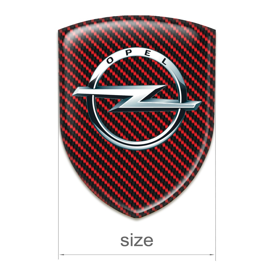 Opel Silicone Car Decal Badge red carbon Base Classic Logo | Domed ...