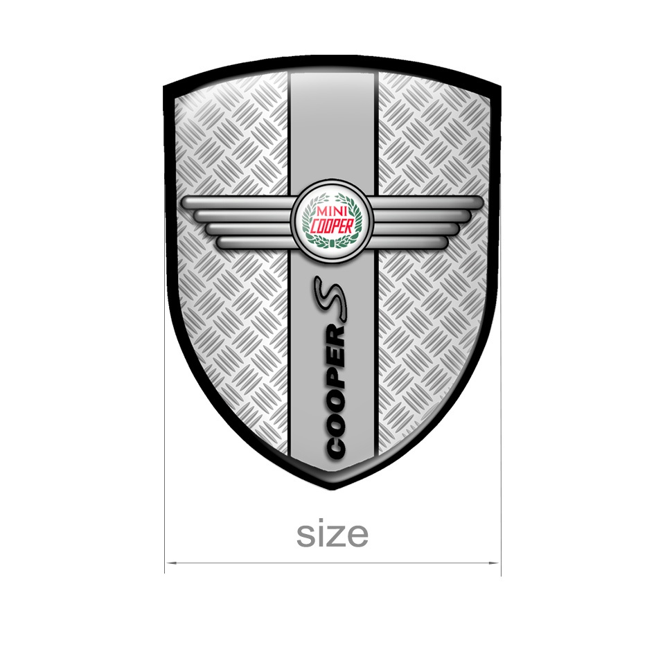 Mini Cooper S Emblem Silicone Shield Steel Edition | Domed Emblems ...