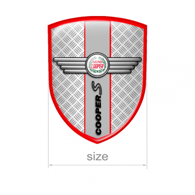 Mini Cooper S Emblem Silicone Shield Steel Red Edition | Domed Emblems ...