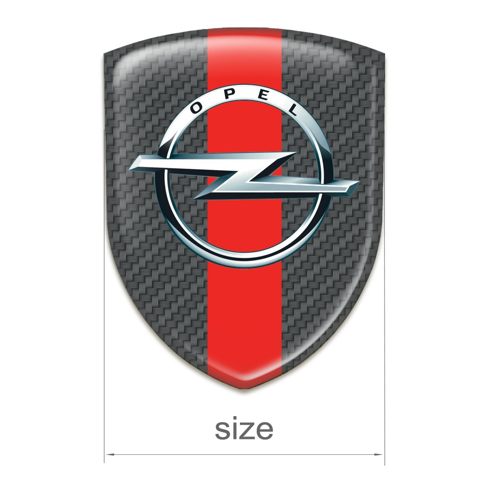 Opel Emblem Exterior Carbon with Red Band Pattern | Domed Emblems ...