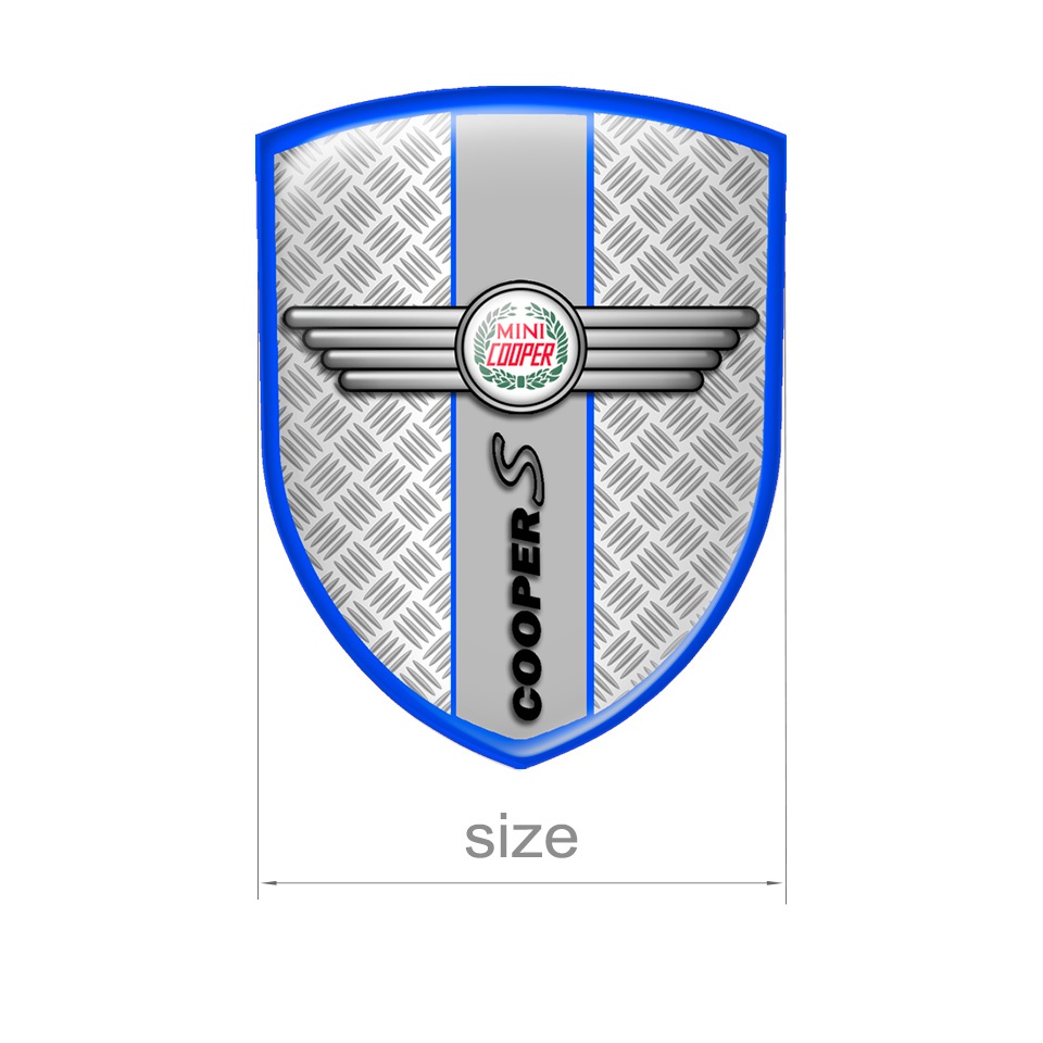 Mini Cooper S Emblem Silicone Shield Steel Navy Edition | Domed Emblems ...