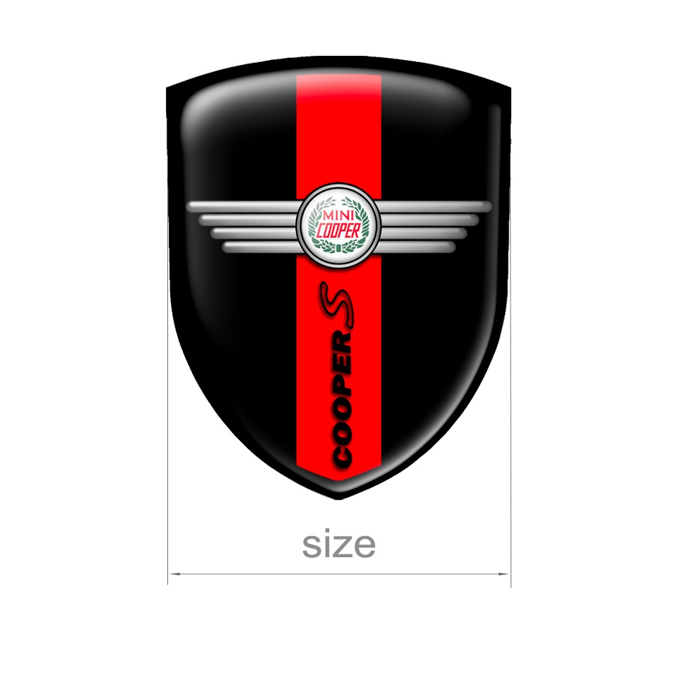 Mini Cooper S Emblem Silicone Shield Black Red Edition | Domed Emblems ...