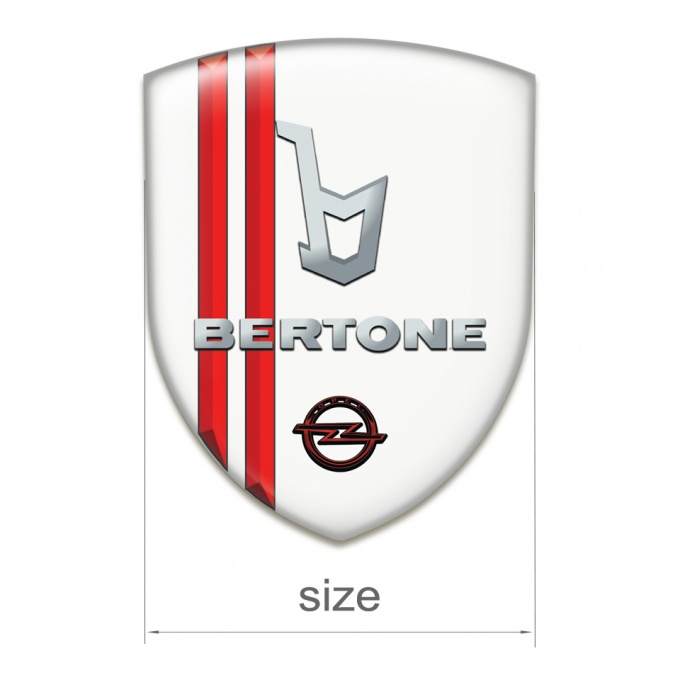 Opel Bertone Emblem Badge Logo White with Red Stripes Type | Domed ...