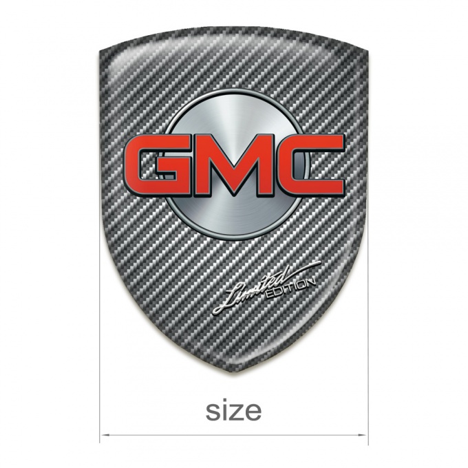GMC Silicone Emblem Classic carbon Base Silver Circle and Red Logo ...