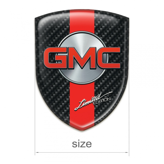 GMC Resin Sticker Dark Carbon with Red band Design | Domed Emblems ...