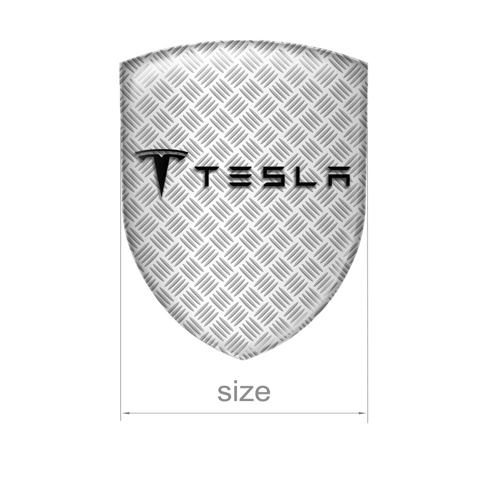 Tesla Shield Silicone Sticker Steel Line Edition | Domed Emblems ...