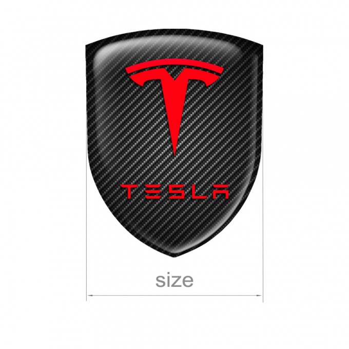 Tesla Shield Silicone Emblem Carbon Artwork Line | Domed Emblems ...