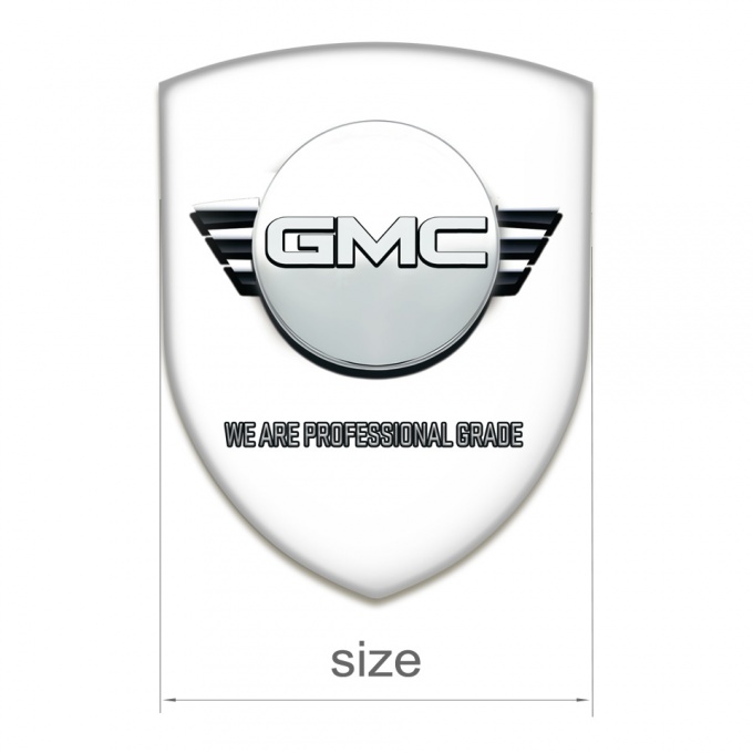 GMC Silicone Car Decal Badge White Background and Round Logo | Domed ...