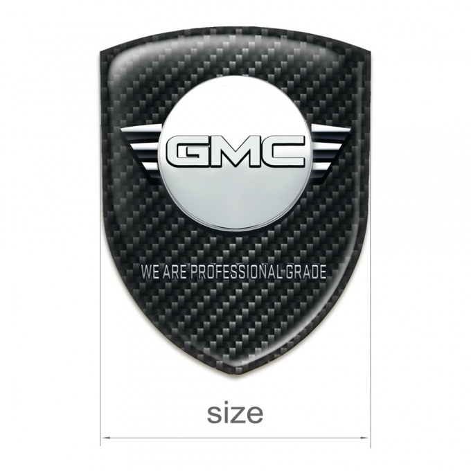 GMC Self Adhesive Emblem Logo Black Fibers Background and Round Logo ...