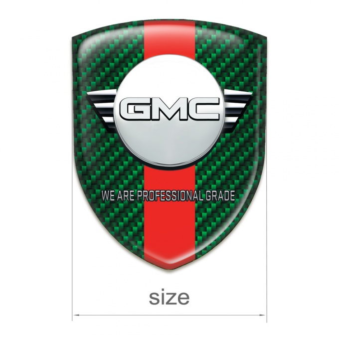 GMC Emblem Exterior Green Carbon Red band and Round Logo | Domed ...