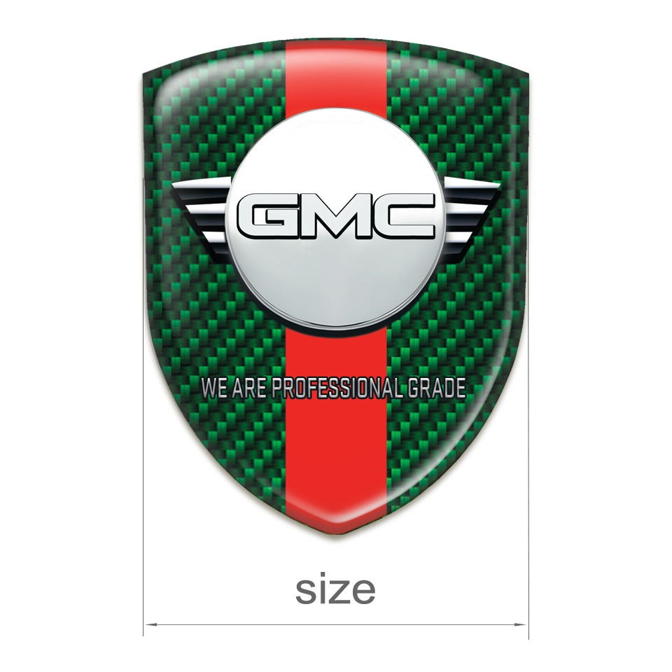 GMC Emblem Exterior Green Carbon Red band and Round Logo | Domed ...