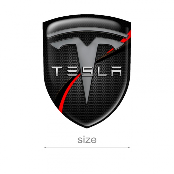 Tesla Emblem Shield Silicone Line Artwork Edition | Domed Emblems ...