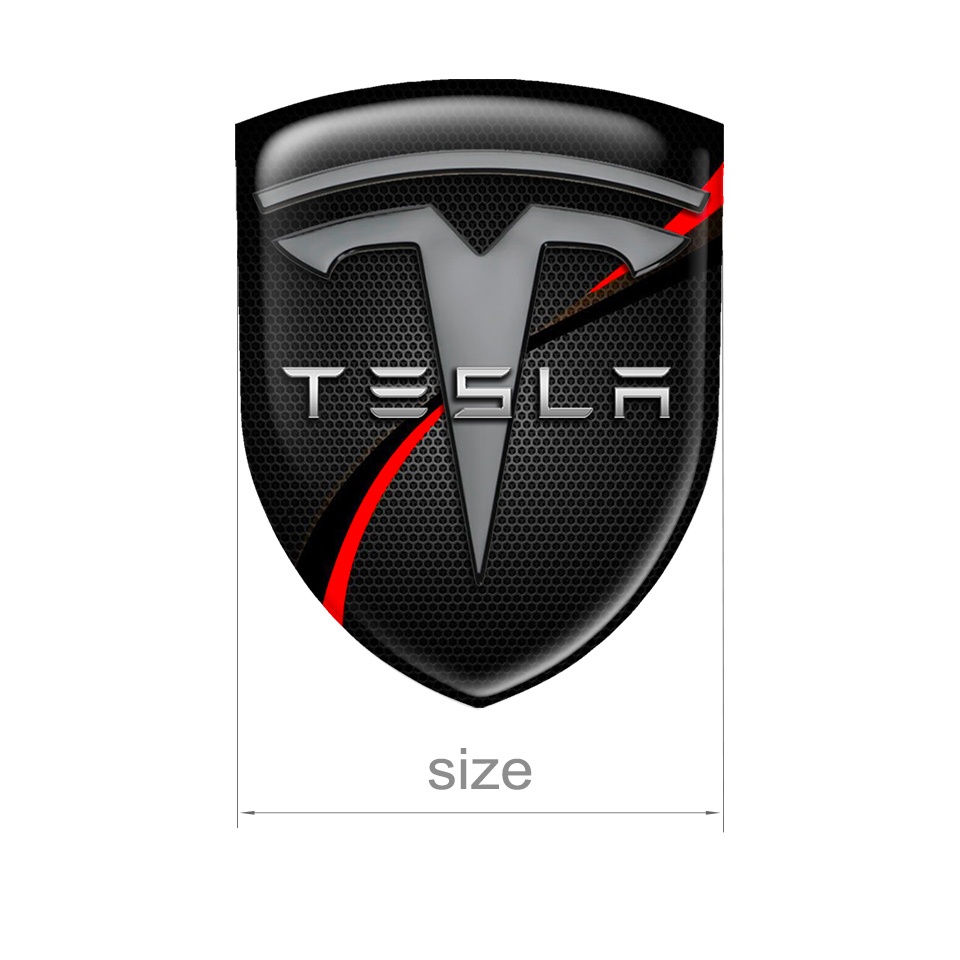 Tesla Emblem Shield Silicone Line Artwork Edition | Domed Emblems ...
