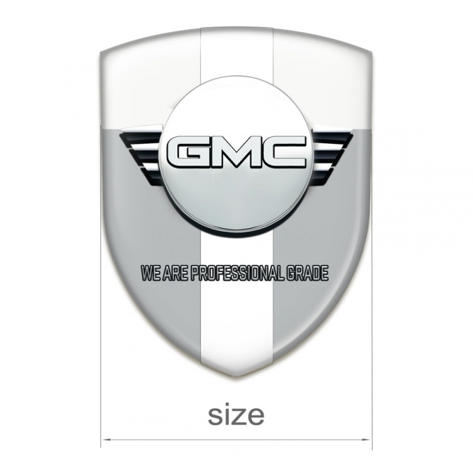 GMC Silicone Badge Grey White with White Ribbon Version | Domed Emblems ...
