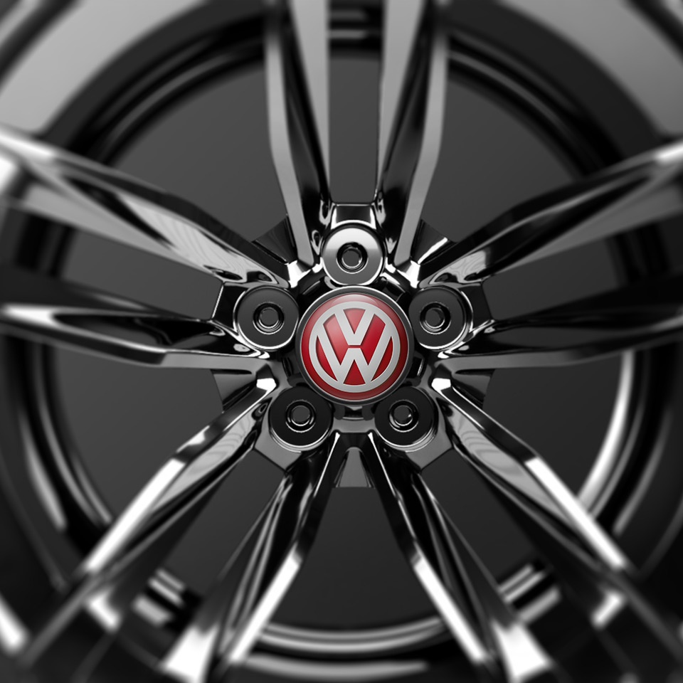 VW Volkswagen Silicone Stickers Center Hub 3D Red | Wheel Emblems ...