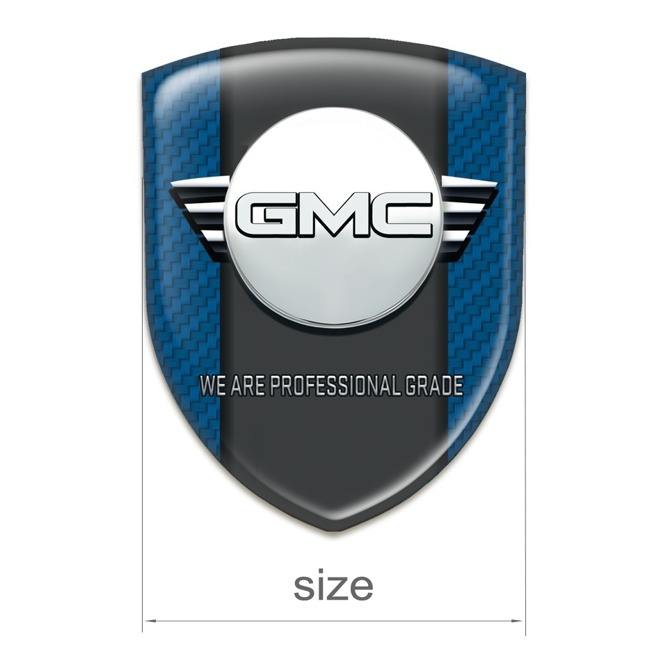 GMC Emblem Badge Logo Navy Blue Carbon with Central Graphite Panel ...