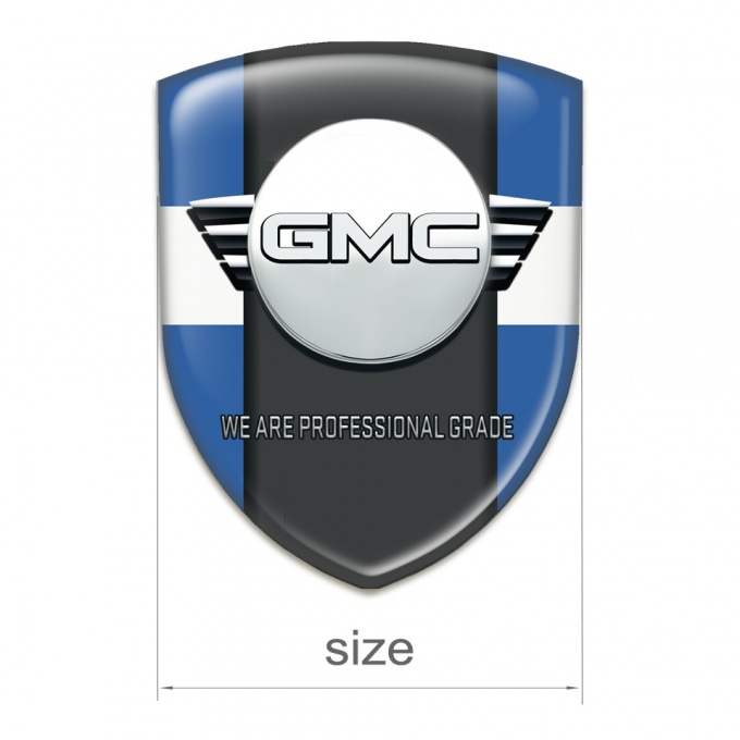 GMC Self Adhesive Emblem Logo Blue with White Band and Central Craphite ...