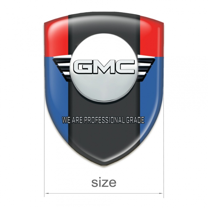 GMC Silicone Shield Blue Red Style | Domed Emblems | Stickers | X-Sticker