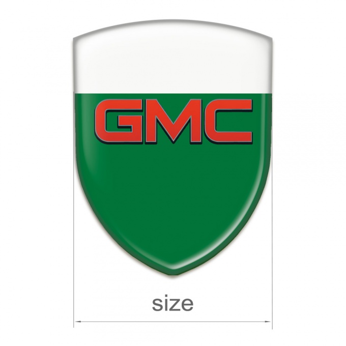 GMC Auto Emblem Green White Base Red logo | Domed Emblems | Stickers ...