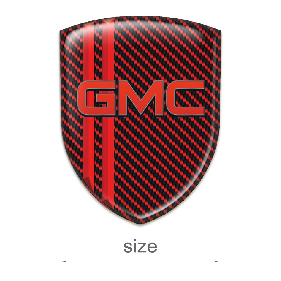 GMC Auto Emblem Red Carbon with Red Stripes Pattern | Domed Emblems ...