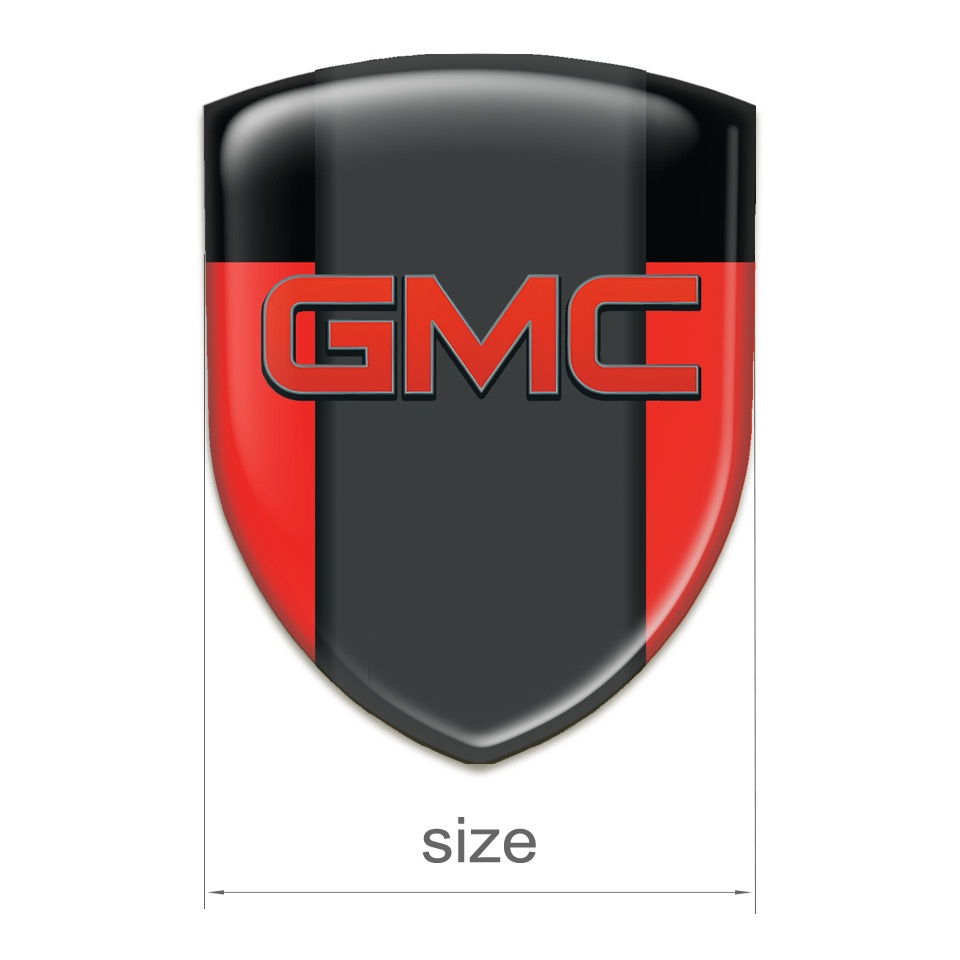 GMC Silicone Car Decal Badge Red Black Model | Domed Emblems | Stickers ...