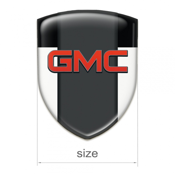 GMC Auto Emblem White Black Model | Domed Emblems | Stickers | X-Sticker