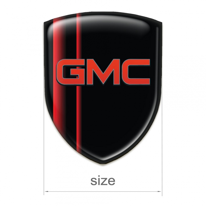 GMC Silicone Shield Black Red Layers Design | Domed Emblems | Stickers ...