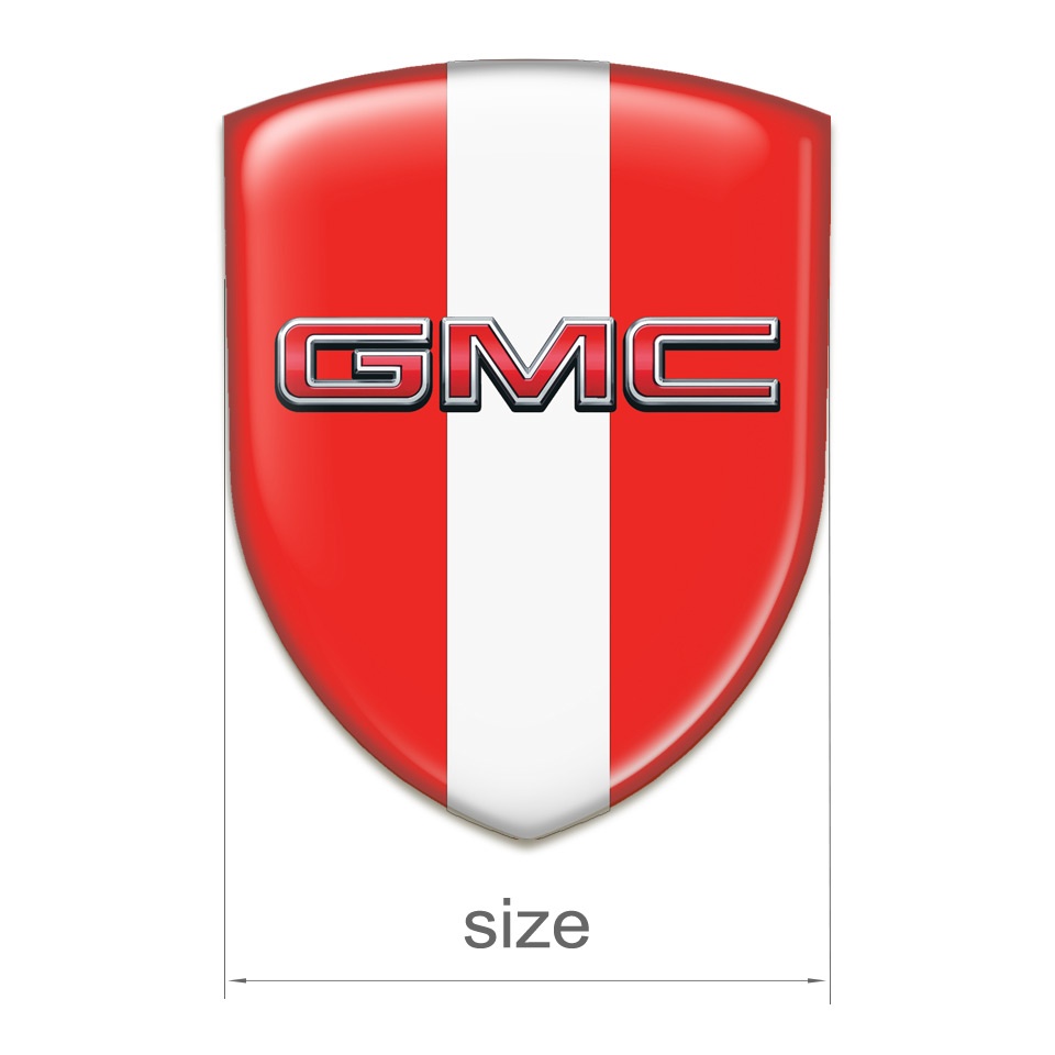 GMC Silicone Shield red with White Tape Edition | Domed Emblems ...