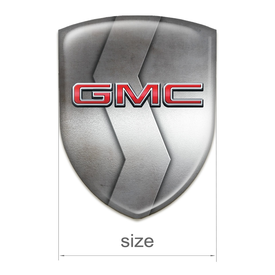 GMC Resin Sticker S Shape Metal Effect | Domed Emblems | Stickers | X ...