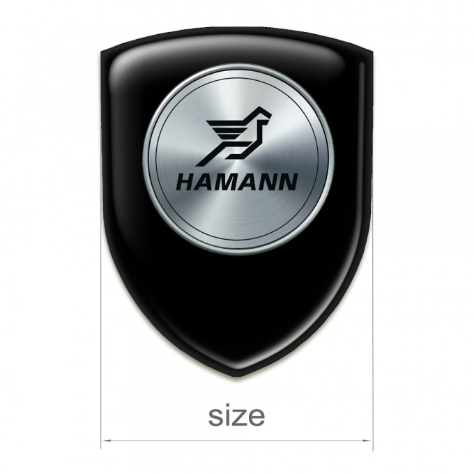 Hamann Silicone Car Decal Badge Black base Silver Round Logo | Domed ...