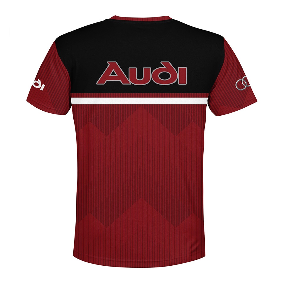 Audi T-shirt Classic Crew Neck Red Black | T-shirts | Clothes | X-Sticker