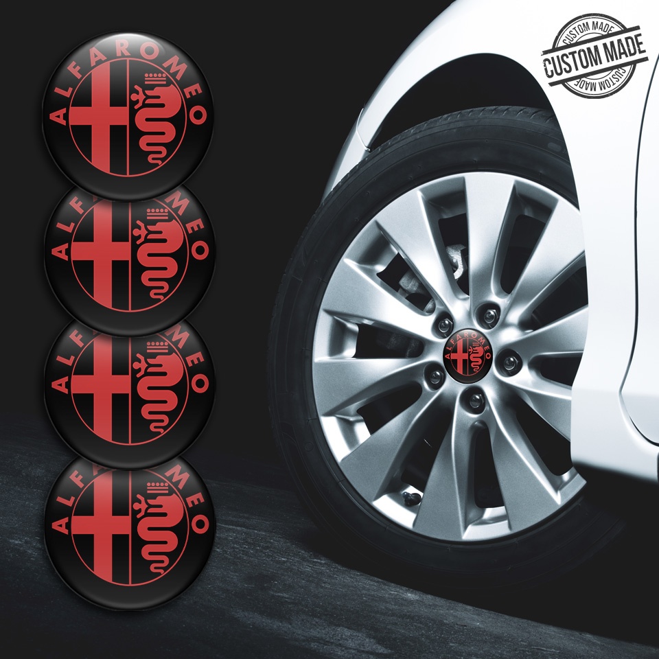 Alfa Romeo Wheel Emblems Red Edition | Wheel Emblems | Stickers | X-Sticker