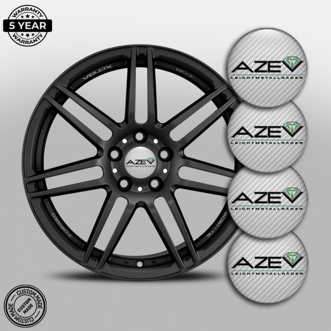 Azev Wheel Emblems White Carbon Edition | Wheel Emblems | Stickers | X ...