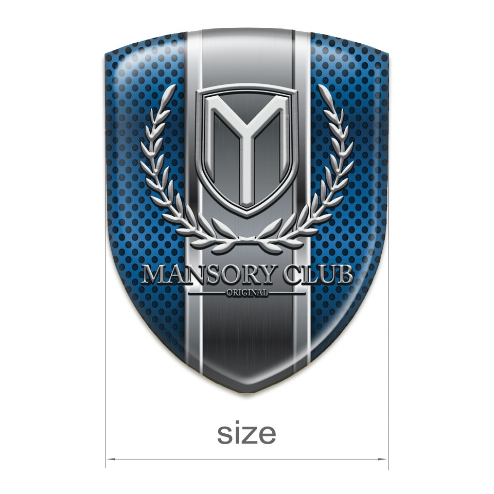 Mansory Emblem Interior Blue Mesh Pattern | Domed Emblems | Stickers ...